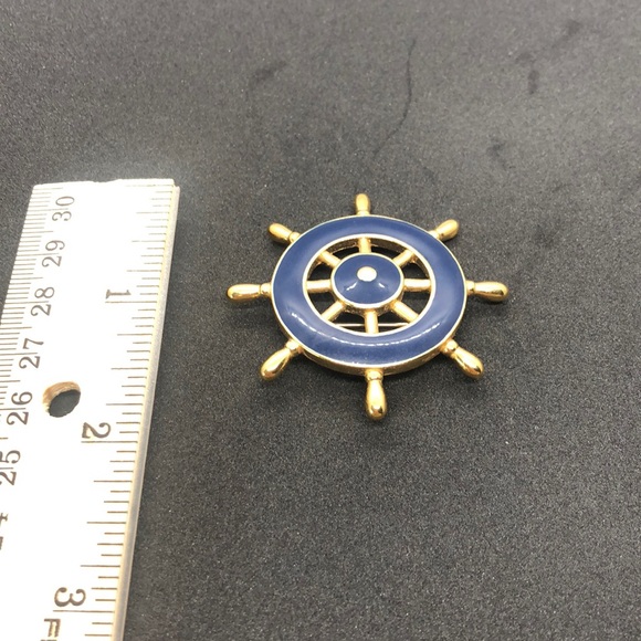 Trifari | Jewelry | Trifari Vintage Enamel Nautical Ships Wheel Brooch ...